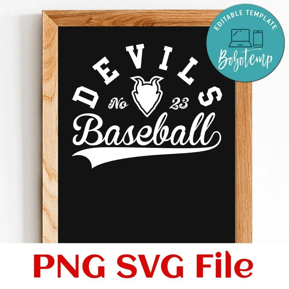 Devils Baseball Team SVG Customizable | Bobotemp