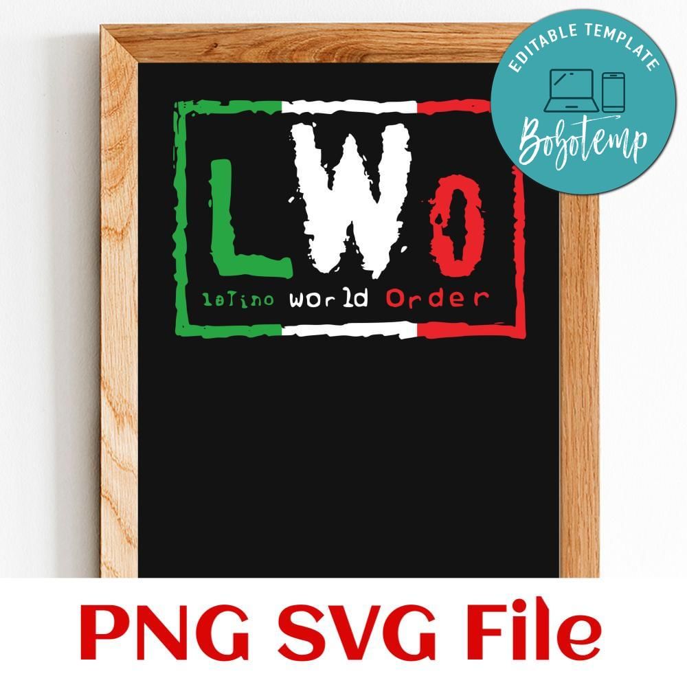 LWO Latino World Order PNG SVG design template | Bobotemp