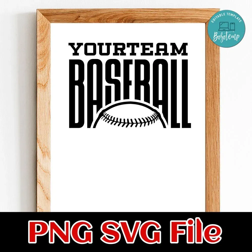 Baseball custom Name PNG SVG design template | Bobotemp