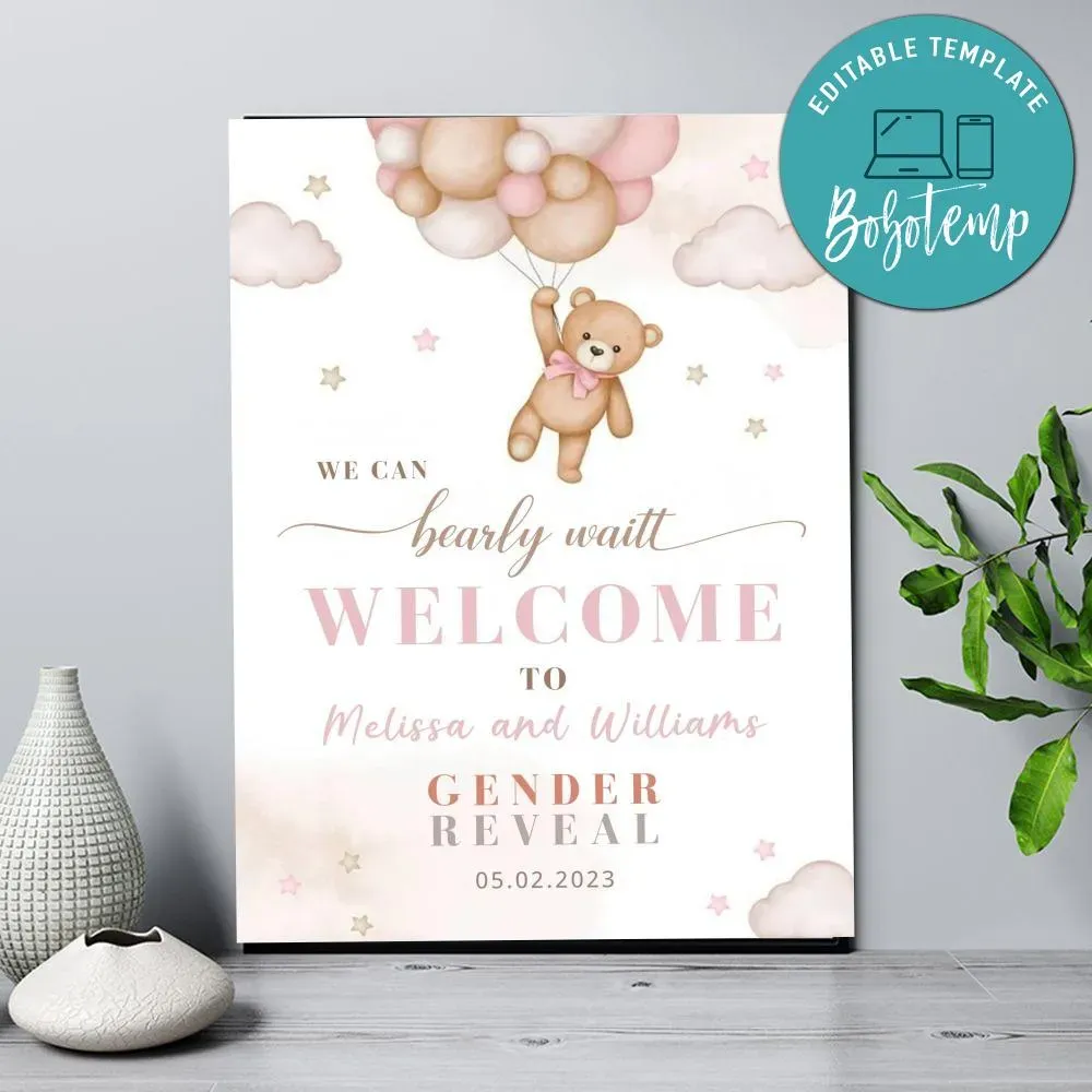 Teddy Welcome Sign Customer Request Customizable Template | Bobotemp