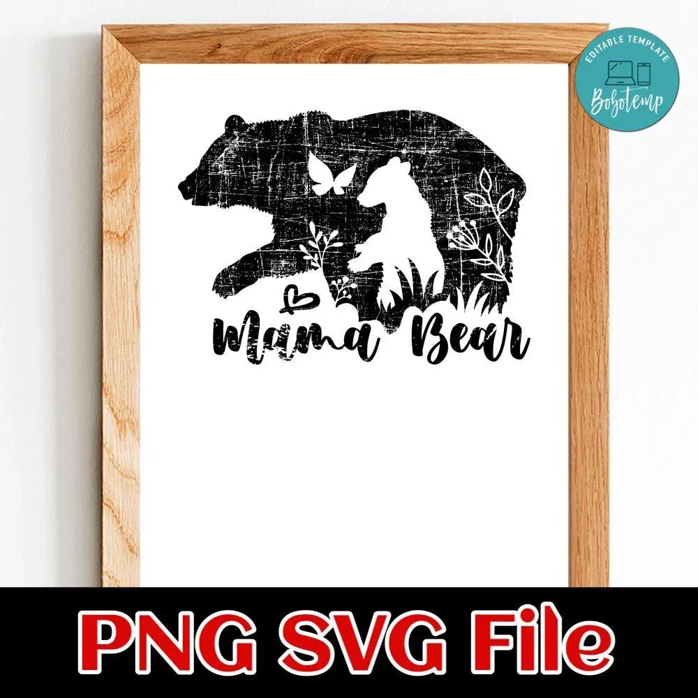 Mama Bear SVG PNG design template | Bobotemp