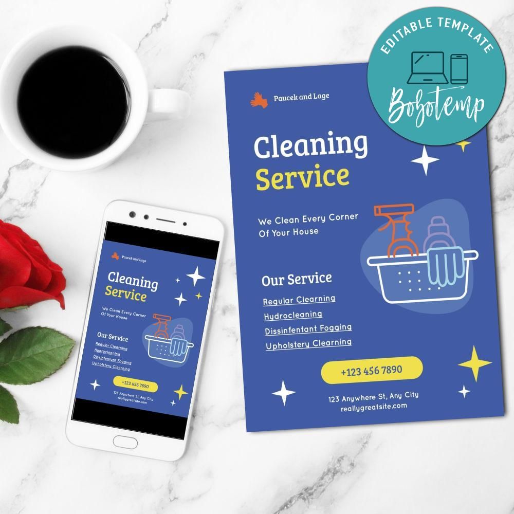 Housekeeping Flyer Customizable Template Instant Download | Bobotemp