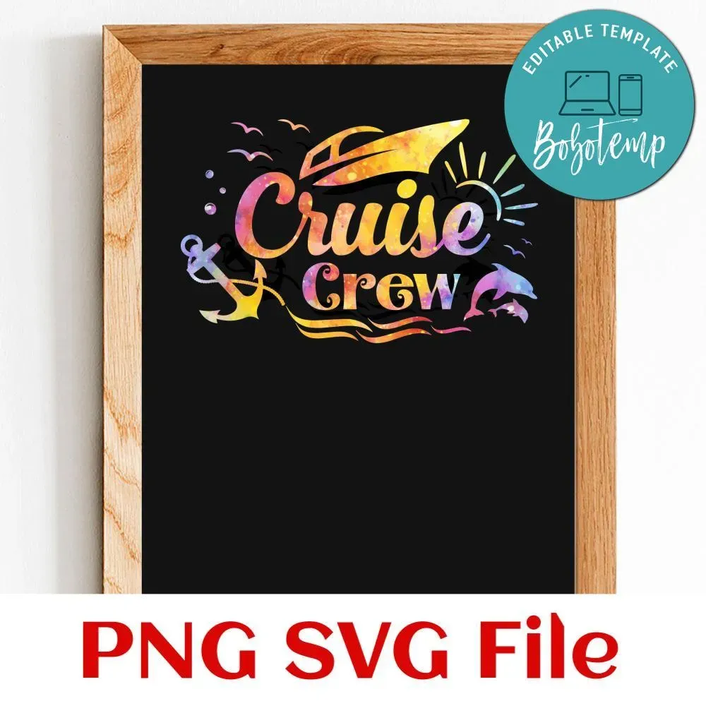 Watercolor cruise crew PNG file template | Bobotemp