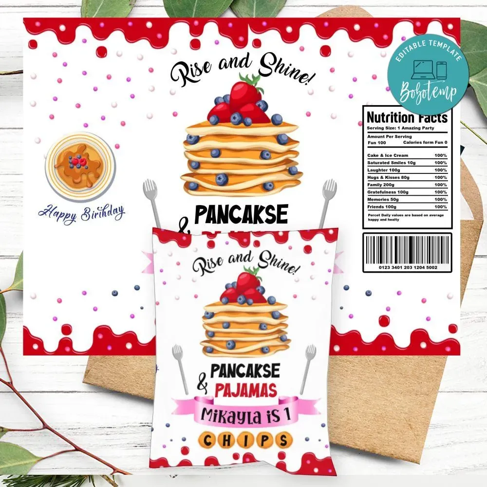 Pancake Chip Bag Customizable template DIY | Bobotemp