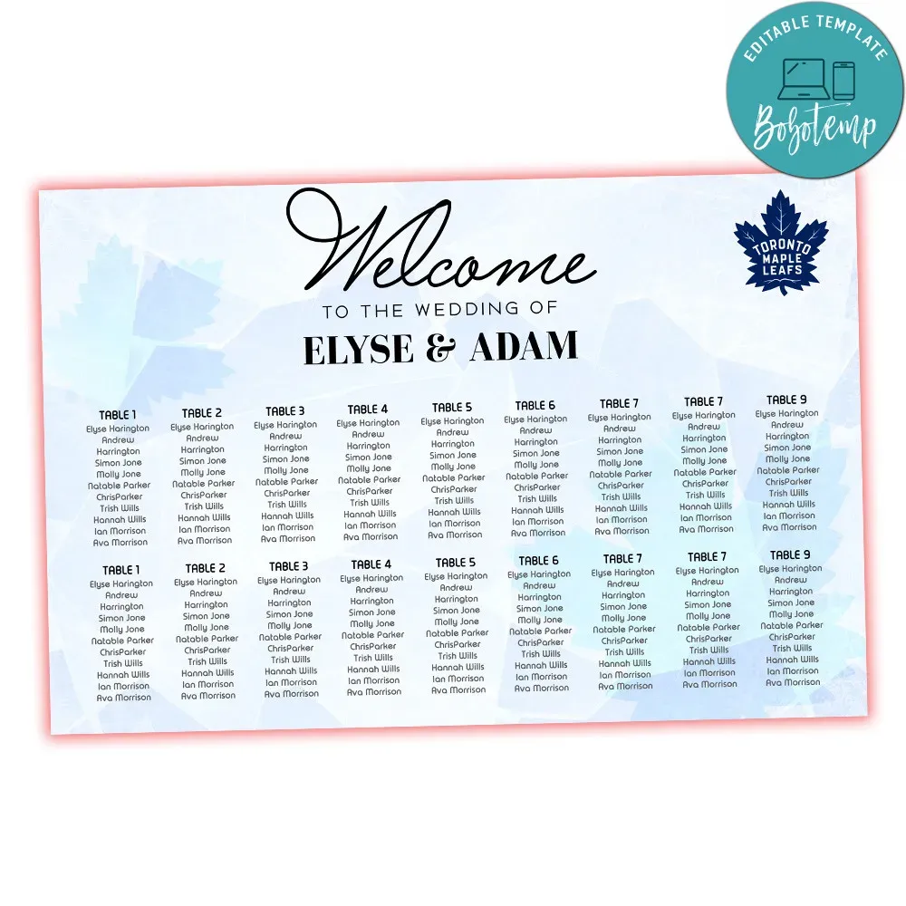 Toronto Maple leafsem seating chart Template Customizable DIY | Bobotemp