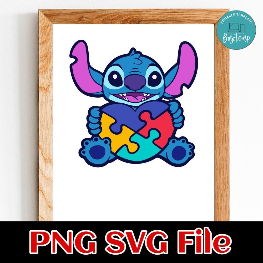 Autism Awareness Disney Stitch SVG PNG Customizable | Bobotemp