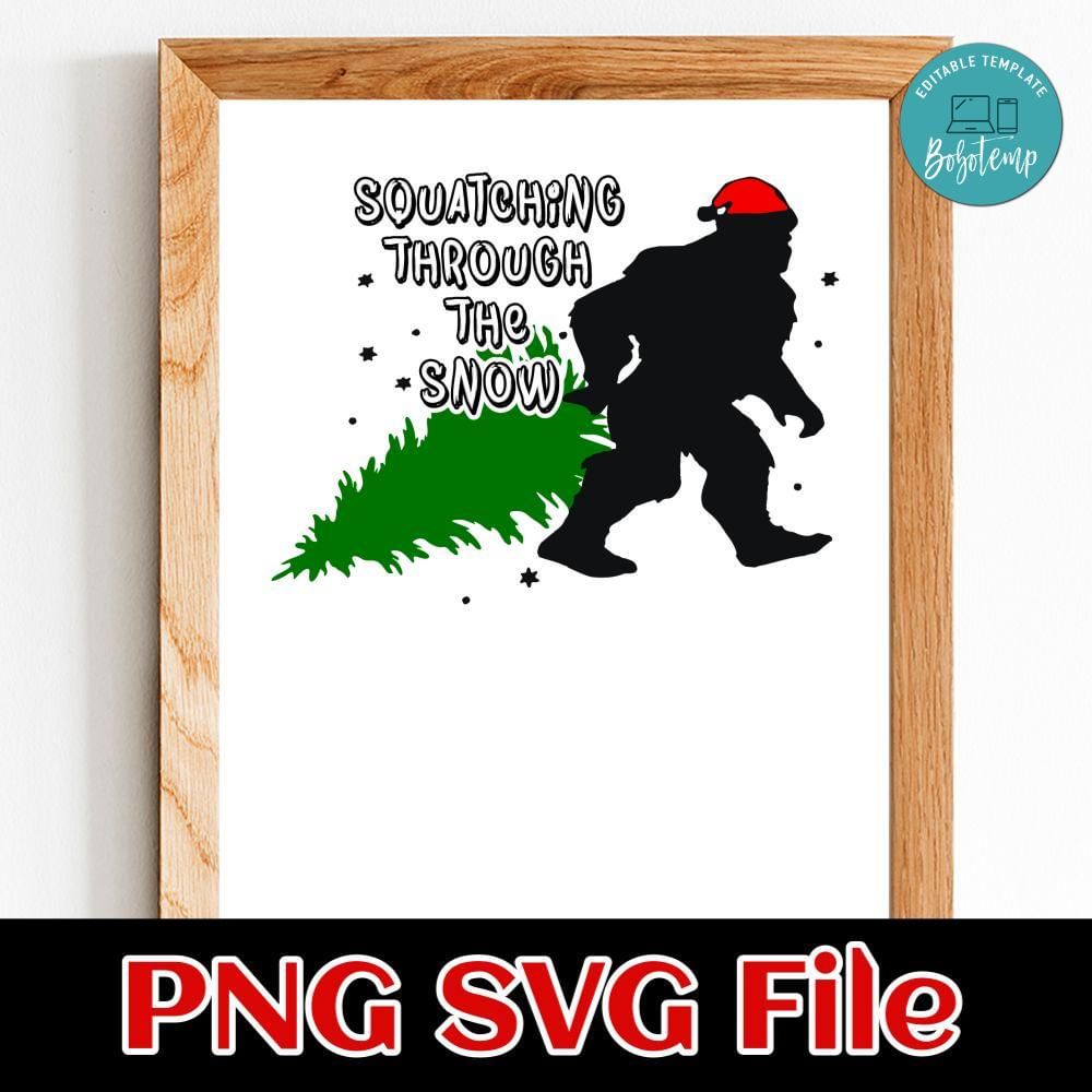 Squatching Through The Snow Sasquatch PNG SVG file template | Bobotemp
