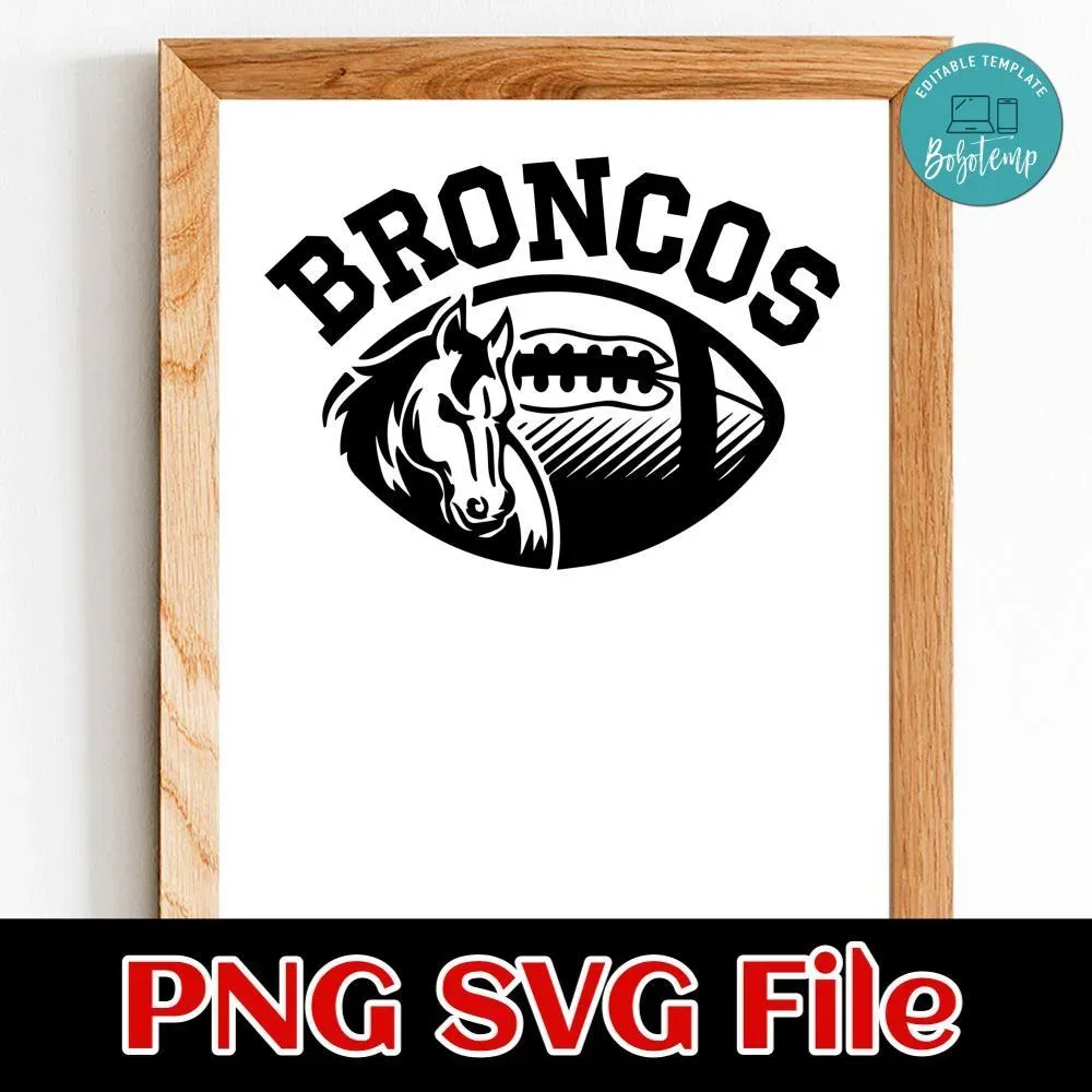 Denver Broncos Football PNG SVG file template | Bobotemp