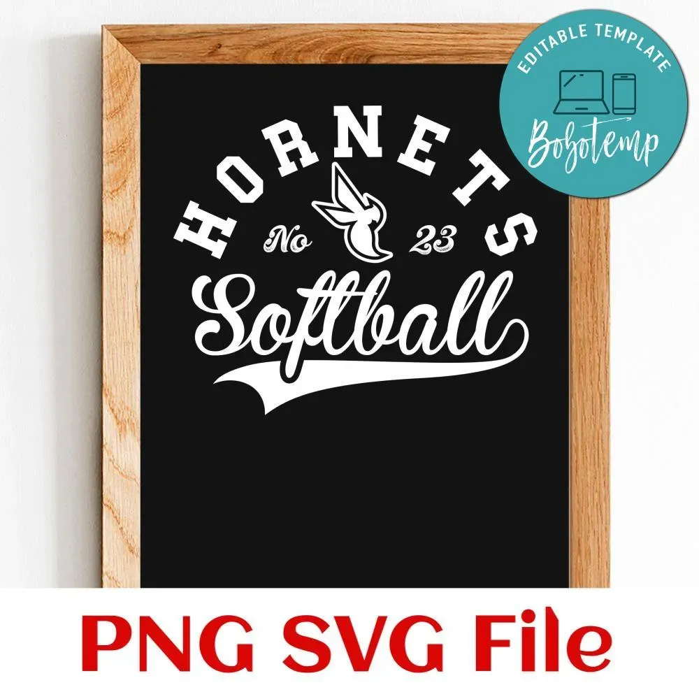 Hornets Softball Team SVG Customizable | Bobotemp