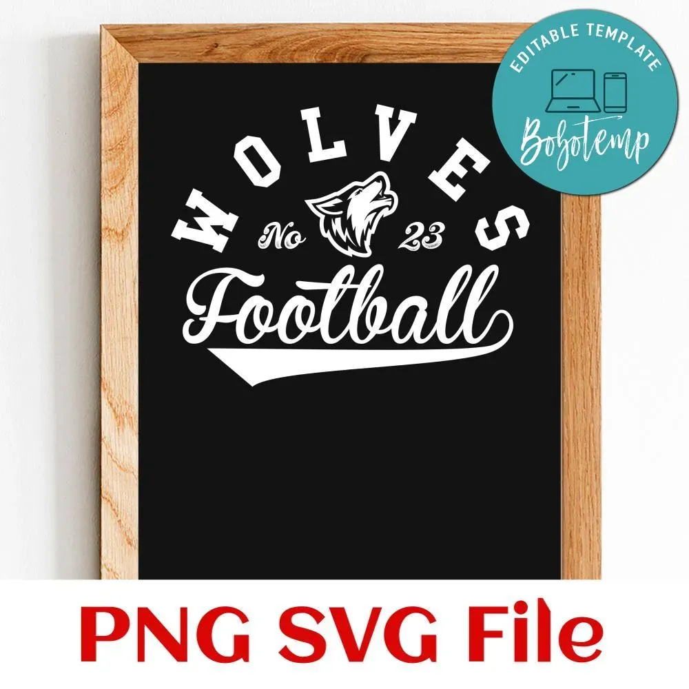 Wolves Football Team SVG Customizable | Bobotemp