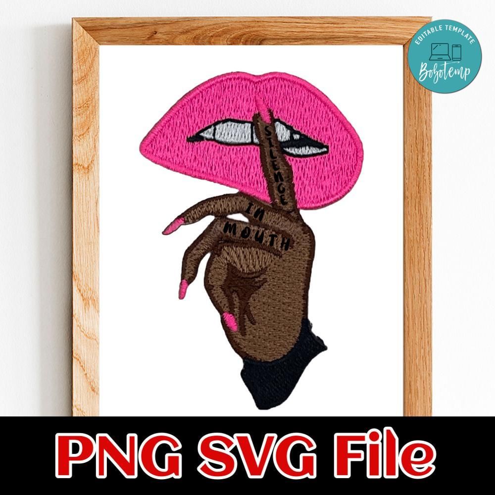 Pink Lips Patch PNG design template | Bobotemp