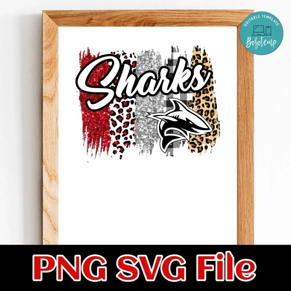 Team Blue Sharks Brush stroke PNG | Bobotemp