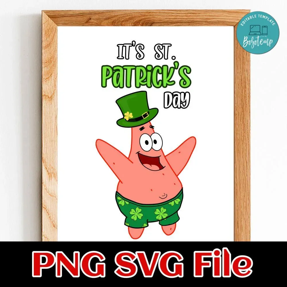 Patrick Star Spongebob PNG SVG file template | Bobotemp