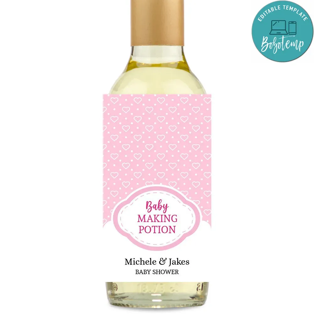 Baby making potion mini bottle customizable template for girl DIY ...