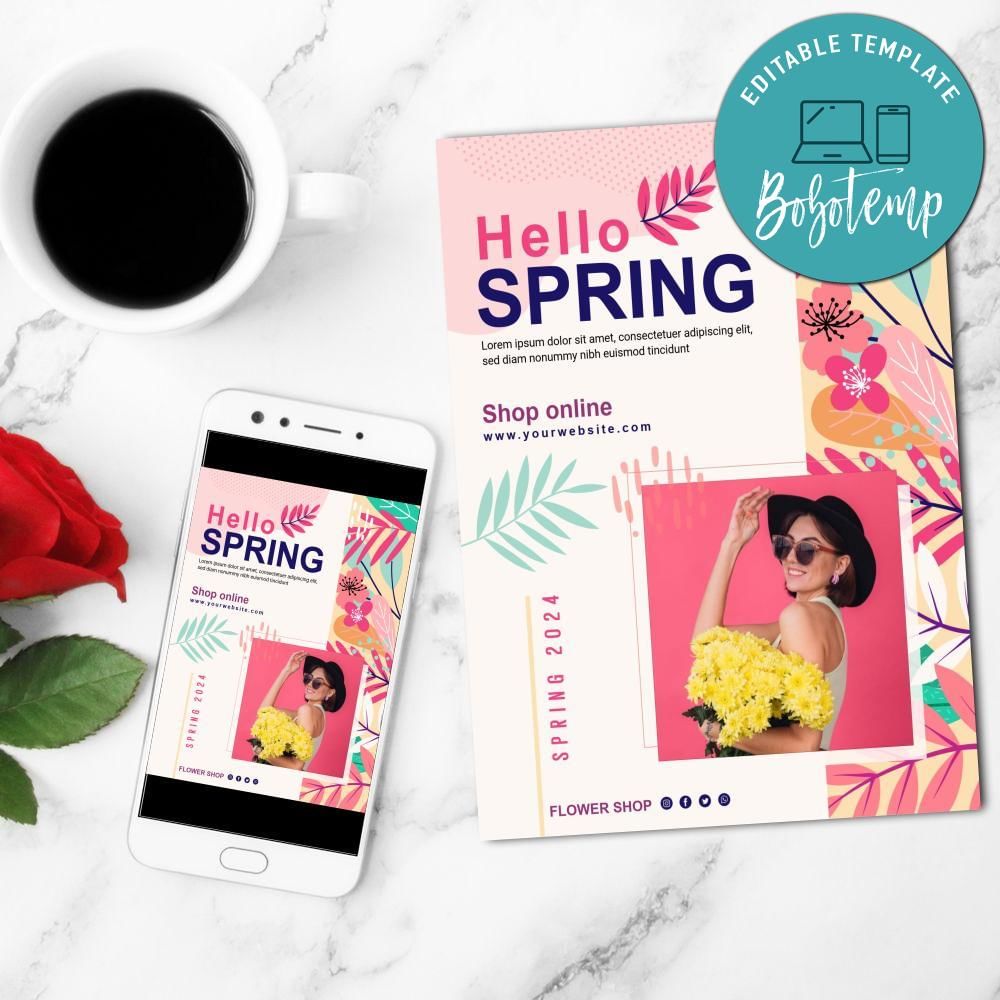 Spring clothes Flyer Template Customizable DIY | Bobotemp