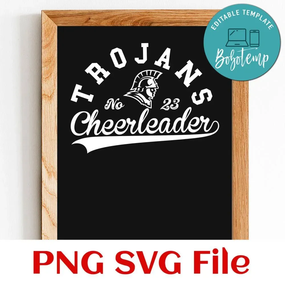 Trojans Cheerleader Team SVG Customizable | Bobotemp