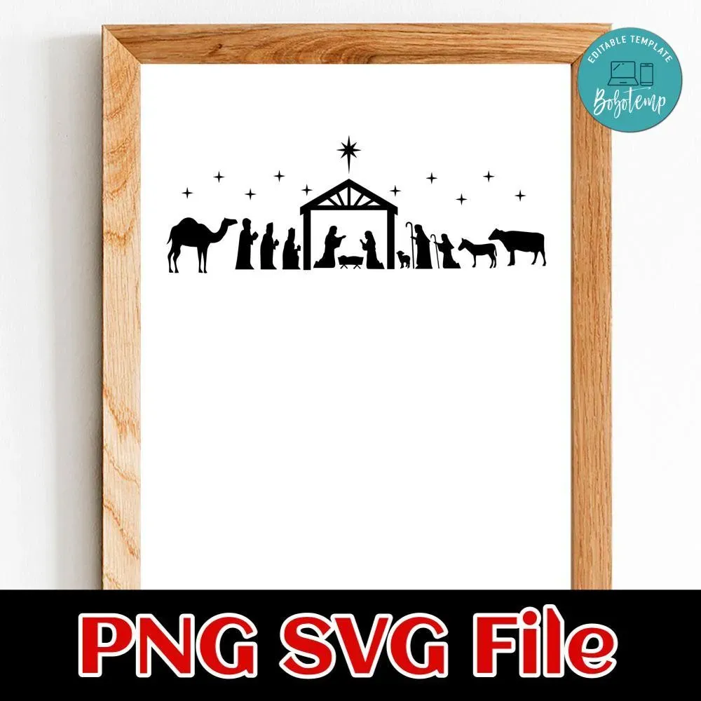 Nativity scene PNG file template | Bobotemp