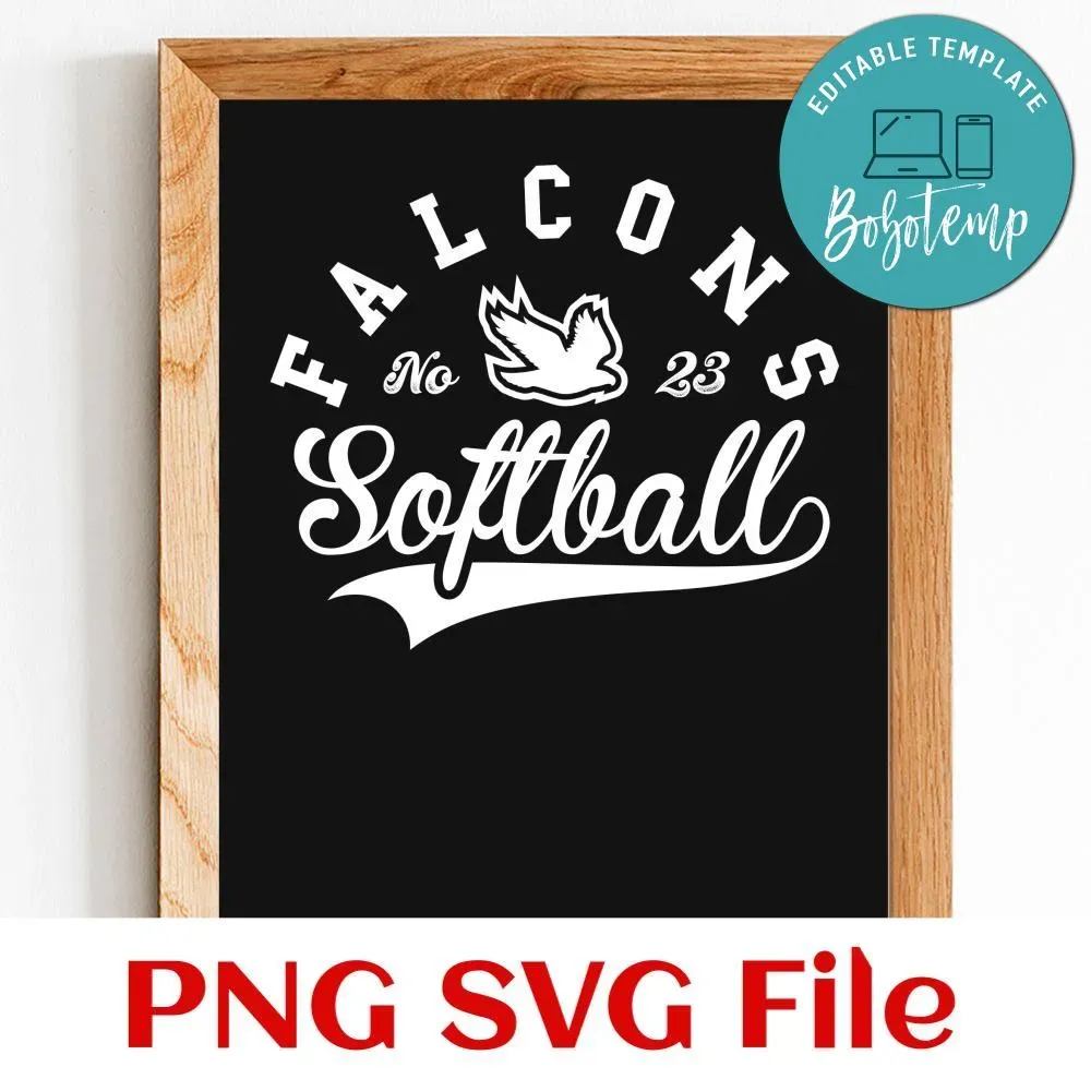 Falcons Softball Team SVG Customizable | Bobotemp