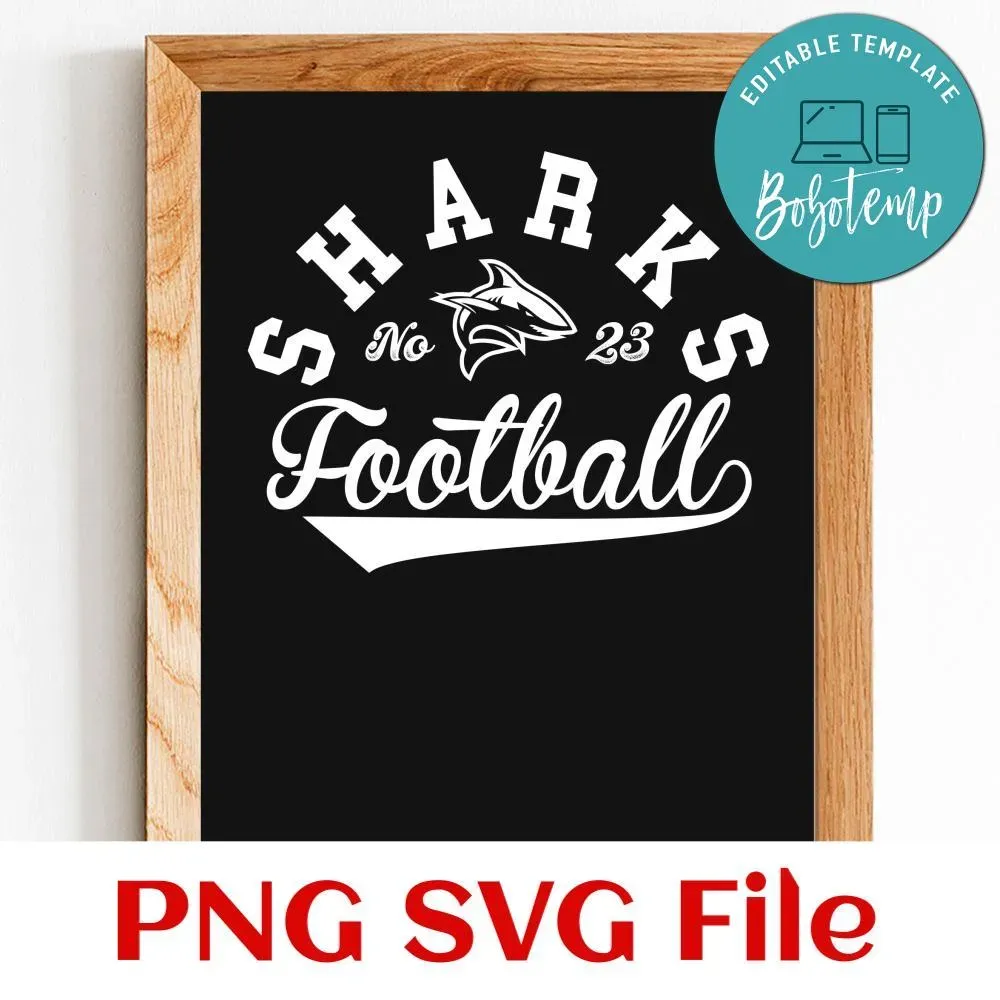 Sharks Football Team SVG Customizable | Bobotemp