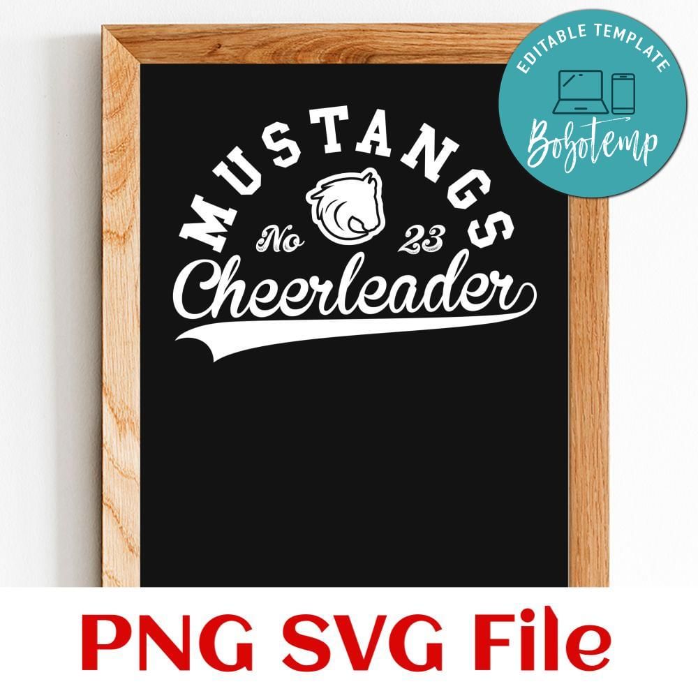 Mustangs Cheerleader Team SVG Customizable | Bobotemp