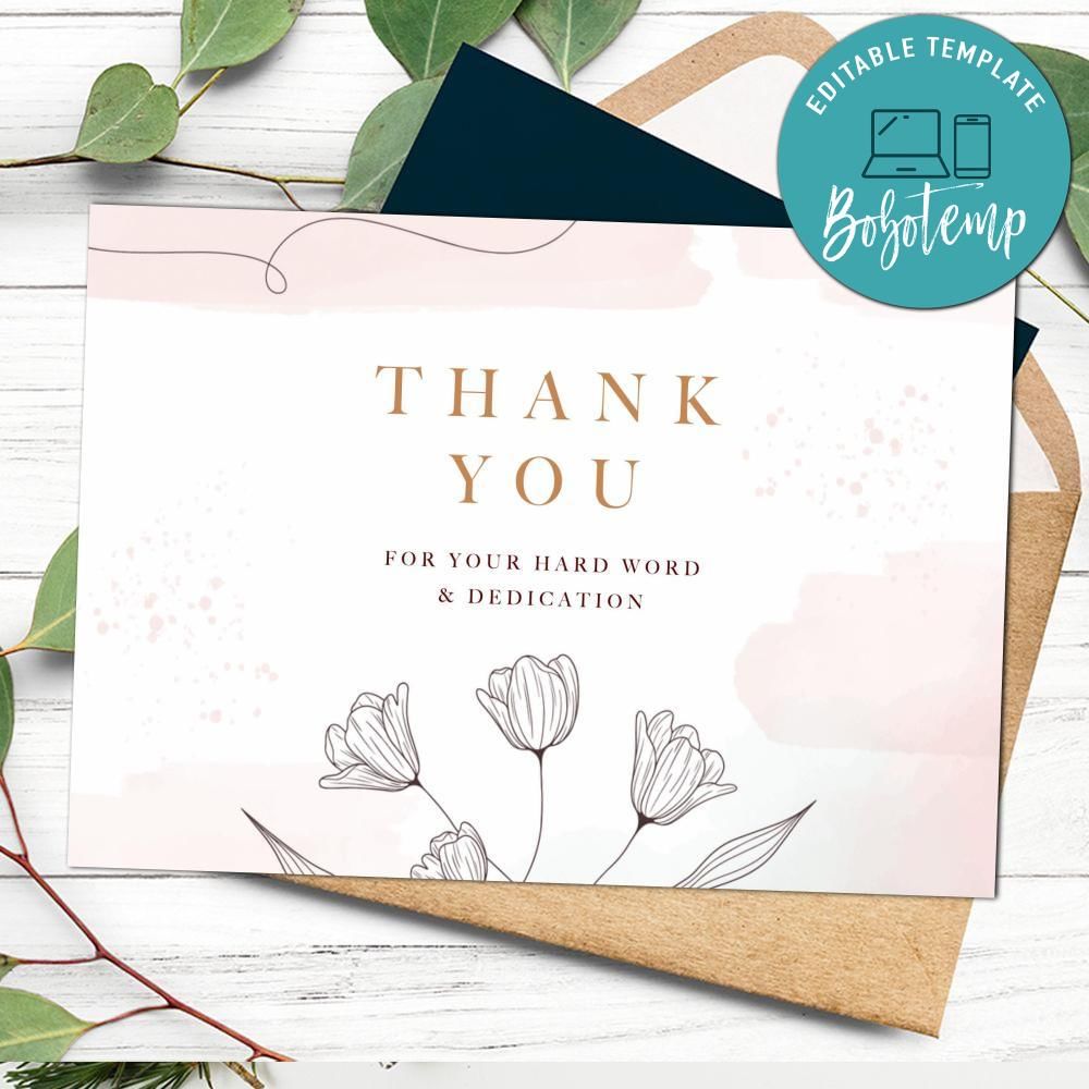Appreciation card Customizable template DIY | Bobotemp