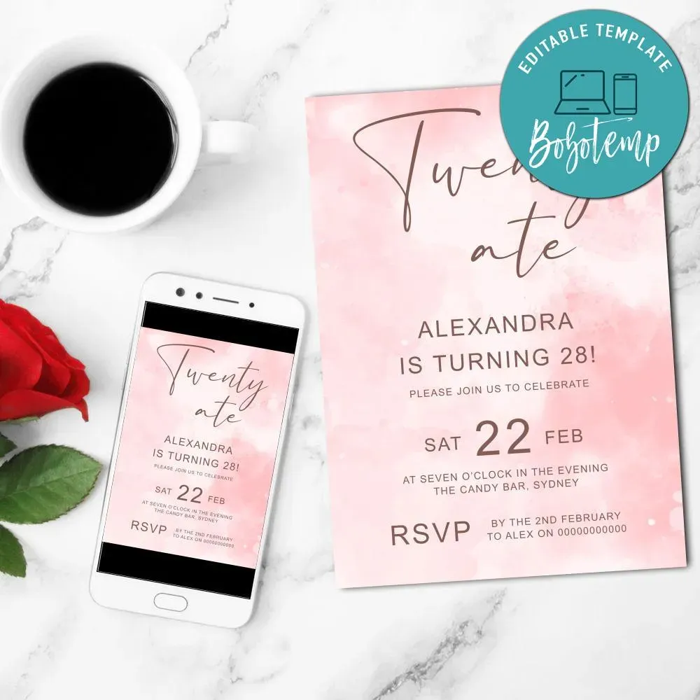 Twenty Birthday Flyer Template Customizable DIY | Bobotemp