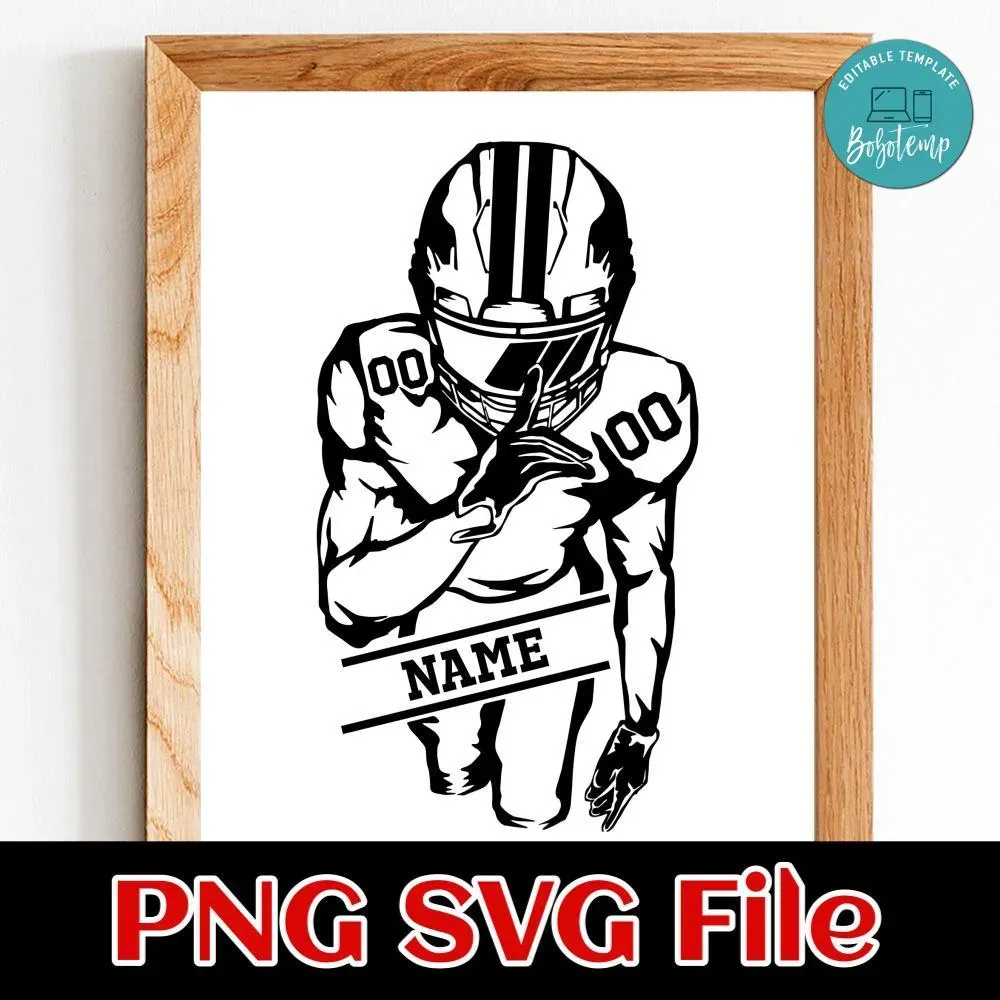 American football player Custom Name PNG | Bobotemp