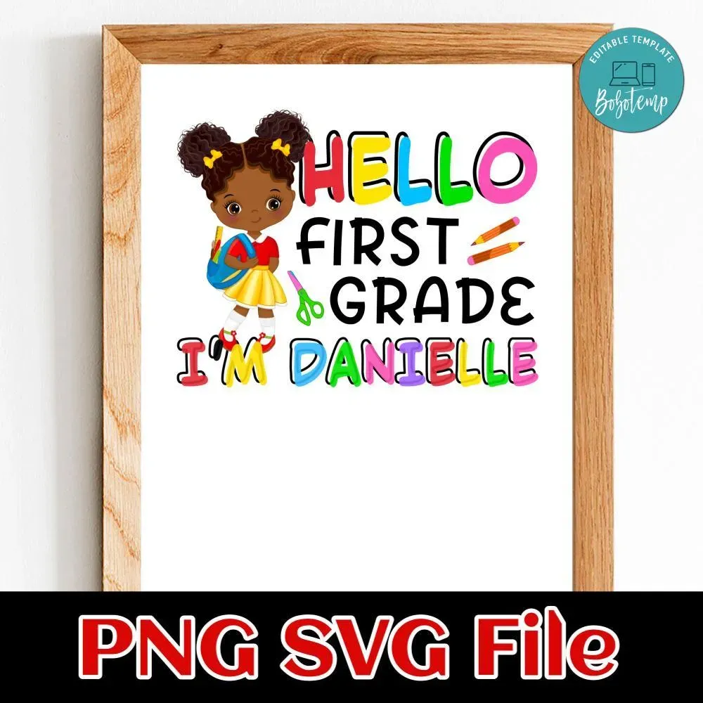 Hello first grade SVG PNG | Bobotemp