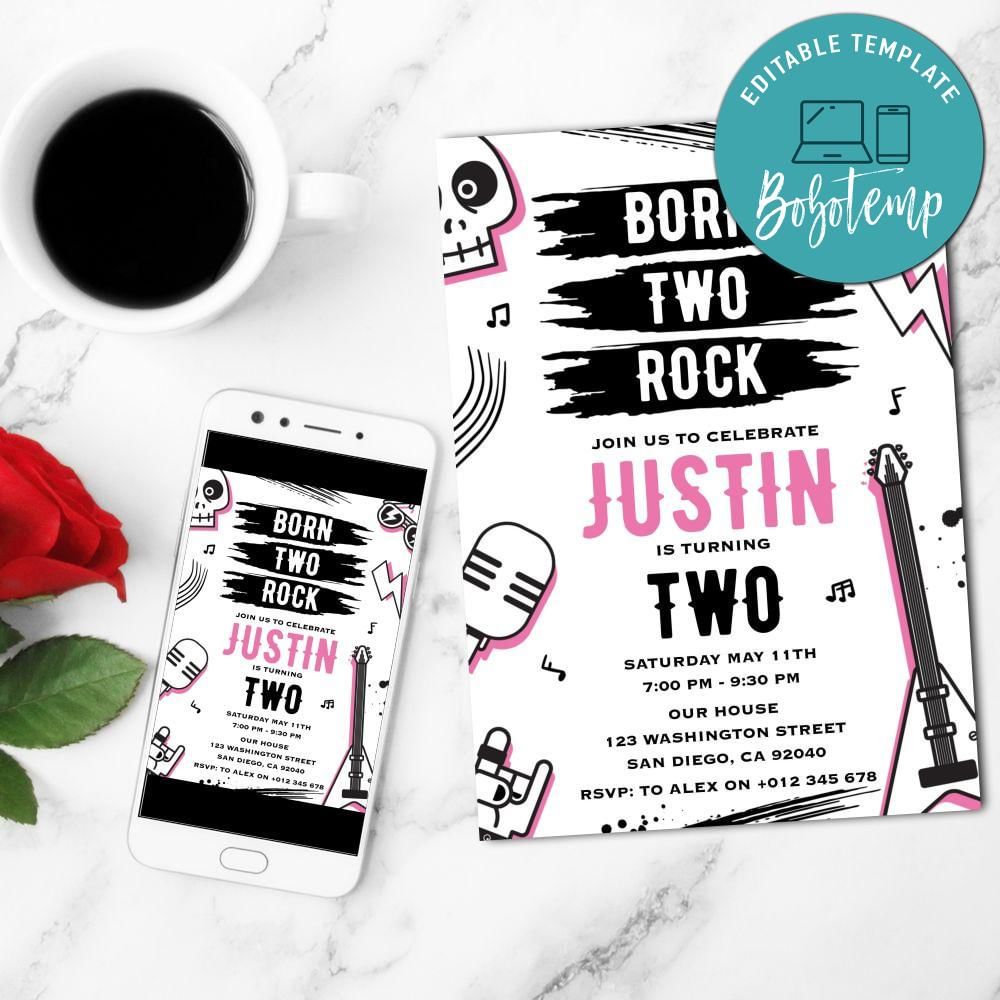 Punk Rock Invitation Template Customizable DIY | Bobotemp