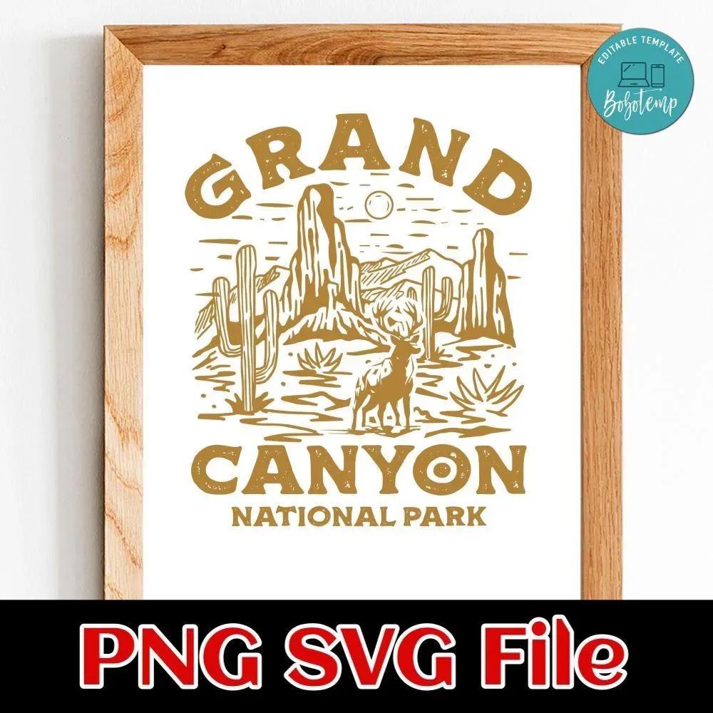 Grand Canyon National Park SVG PNG Customizable | Bobotemp