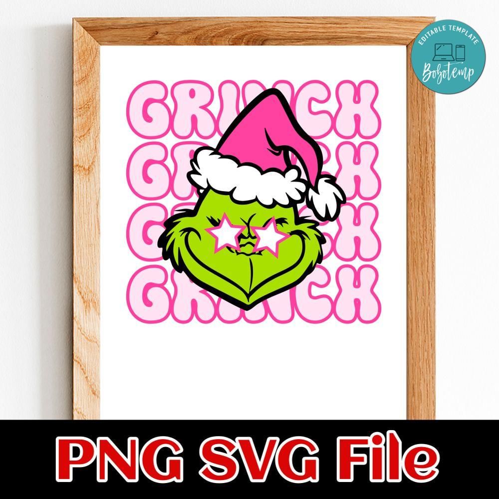 Grinch Face Preppy SVG Customizable | Bobotemp