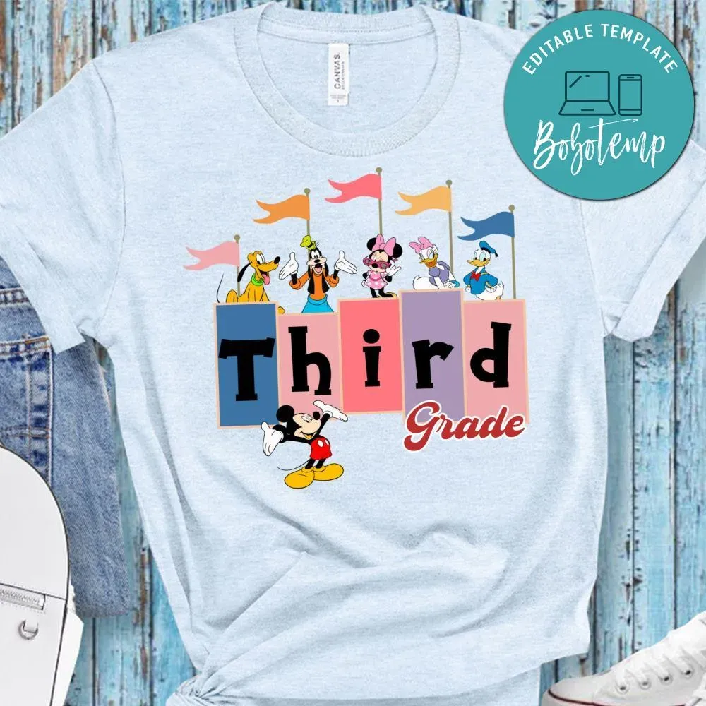Third Grade Disney School PNG file template | Bobotemp