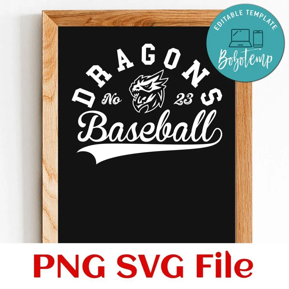Dragons Baseball Team SVG Customizable | Bobotemp