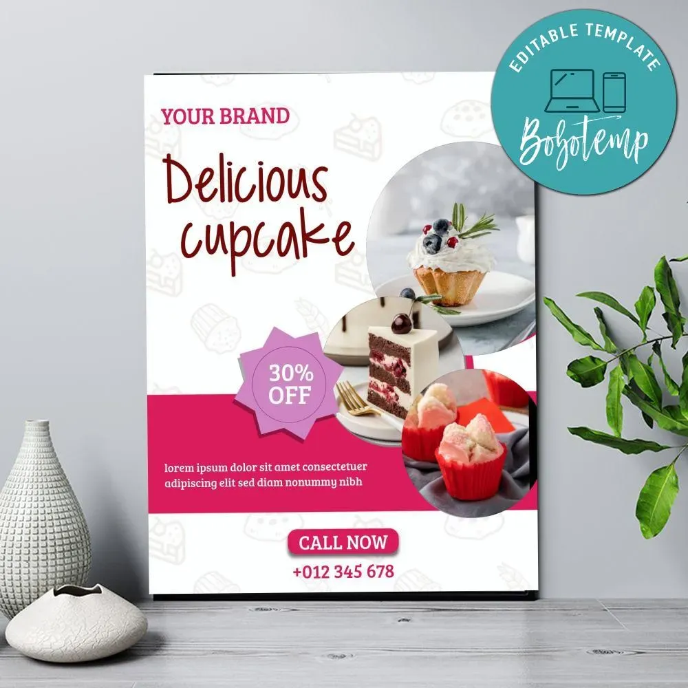Cake maker flyer Template Customizable DIY | Bobotemp