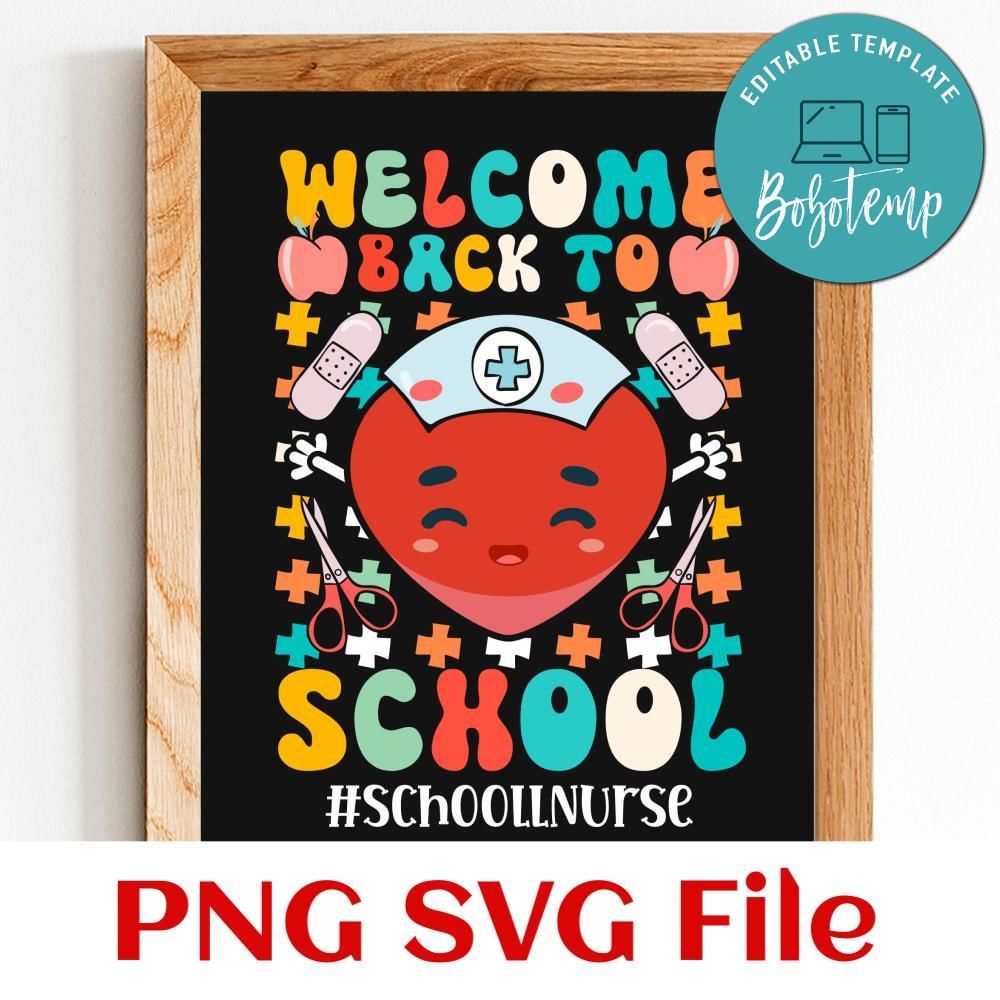 Welcome Back To School nurse SVG PNG | Bobotemp