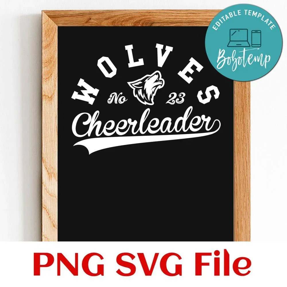 Wolves Cheerleader Team SVG Customizable | Bobotemp
