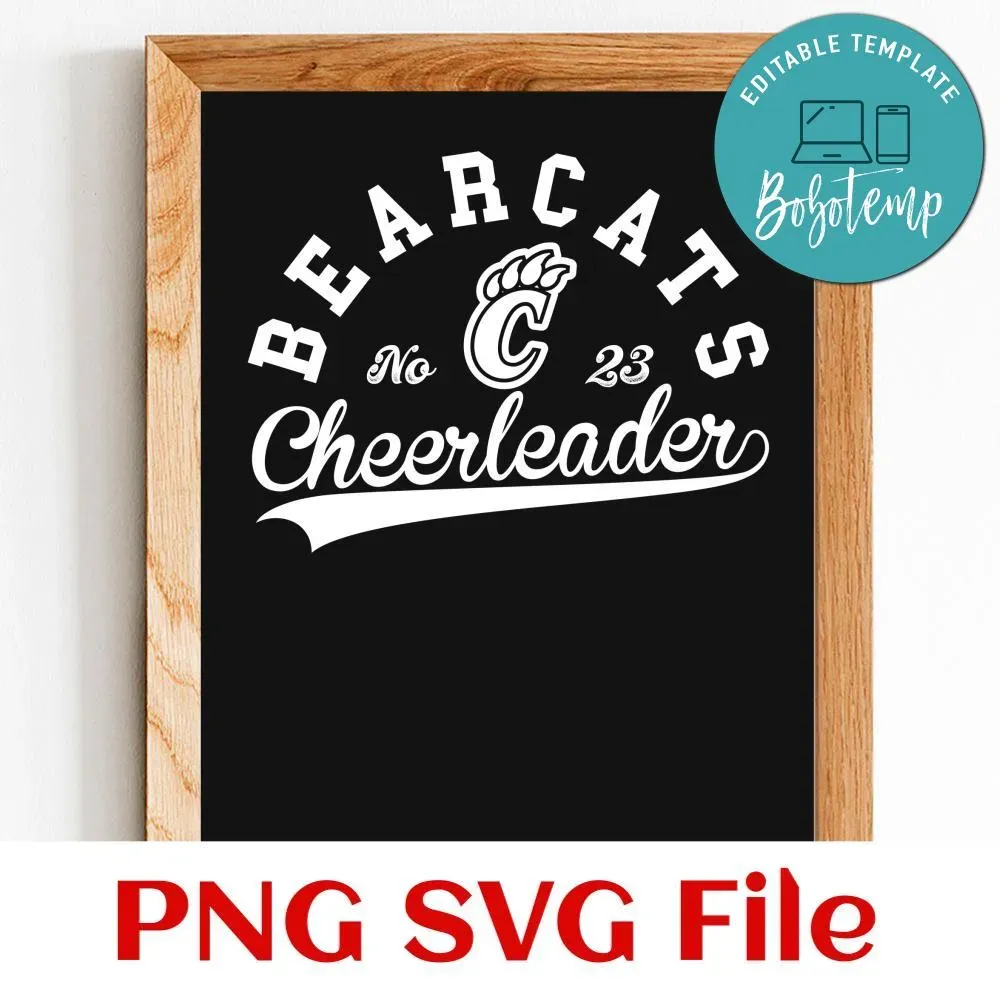 Bearcats Cheerleader Team SVG Customizable | Bobotemp