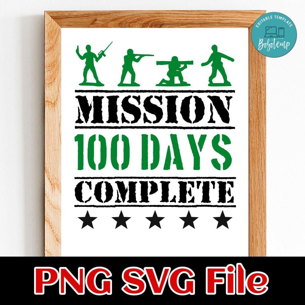Mission 100 days complete PNG SVG file template | Bobotemp