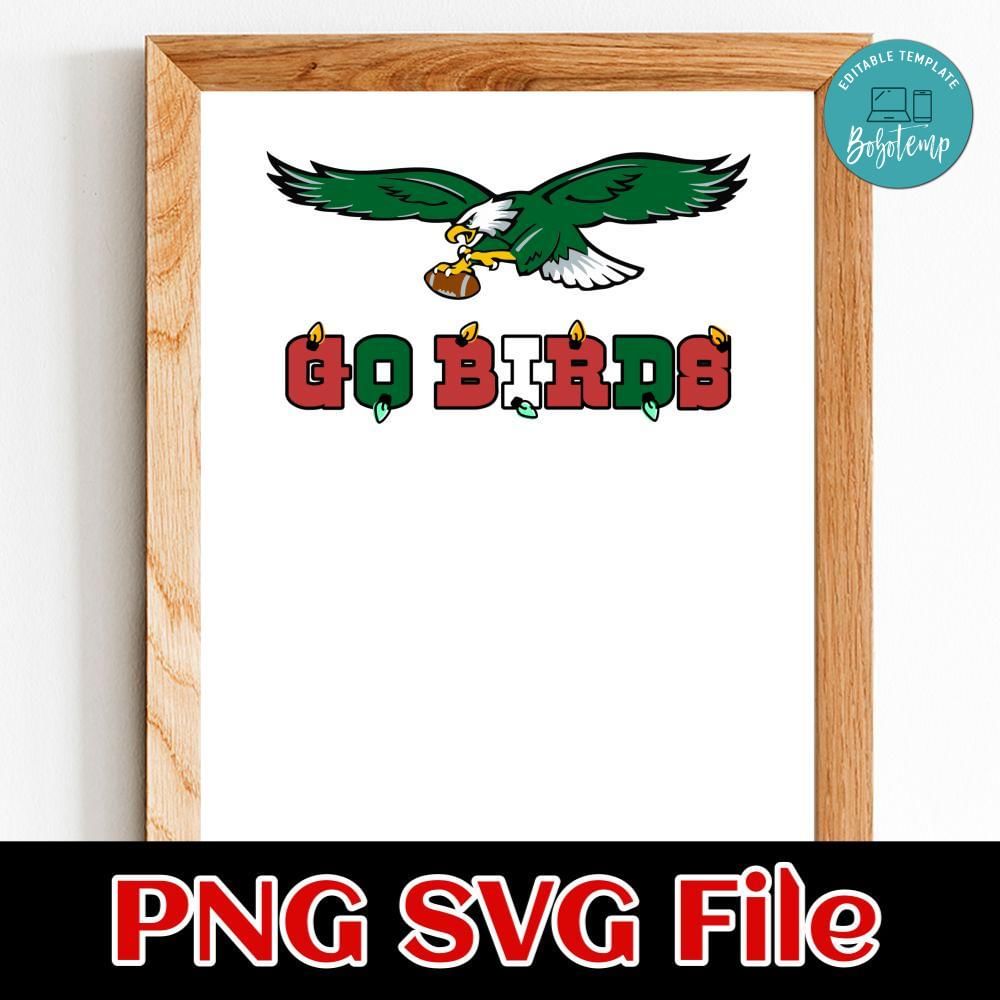 Go Birds Christmas Philly Eagles SVG Customizable | Createpartylabels