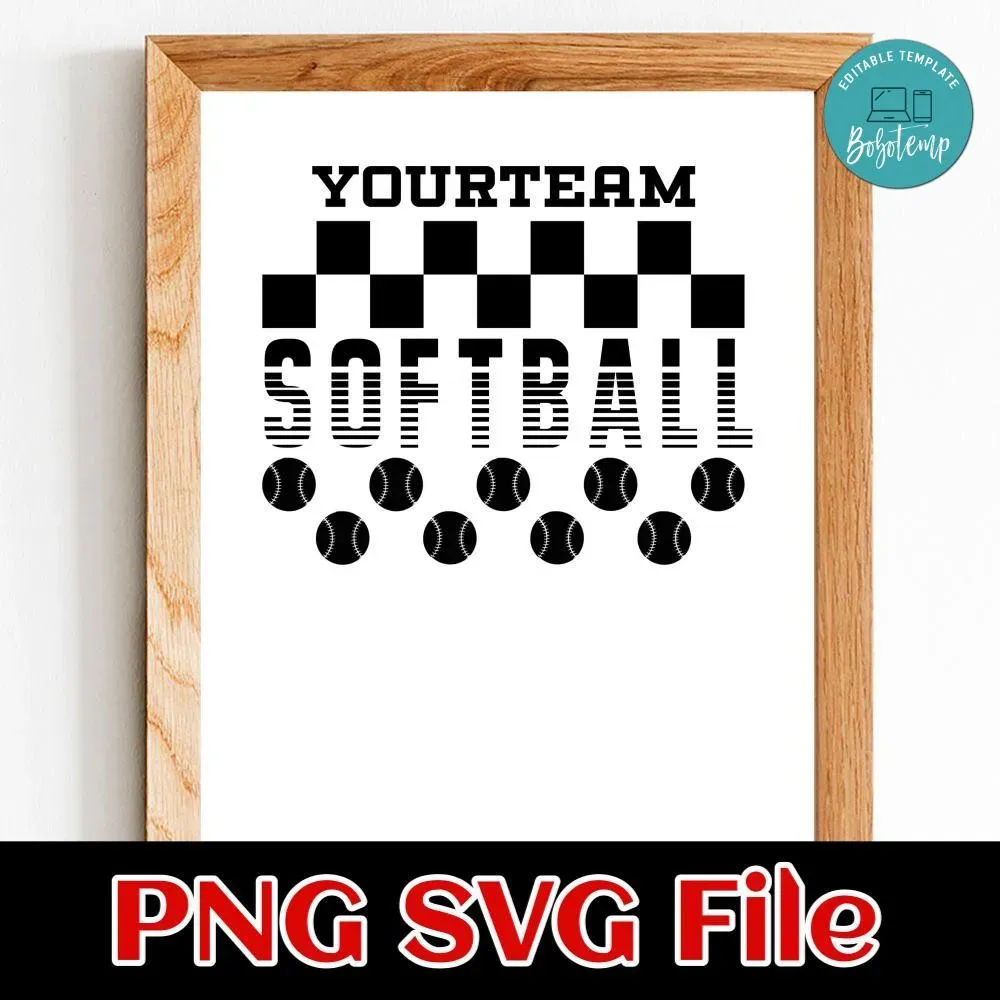 Softball Team Banner SVG | Bobotemp