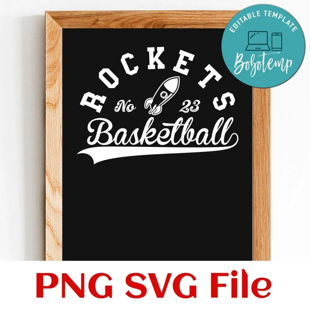 Rockets Basketball Team SVG Customizable | Bobotemp