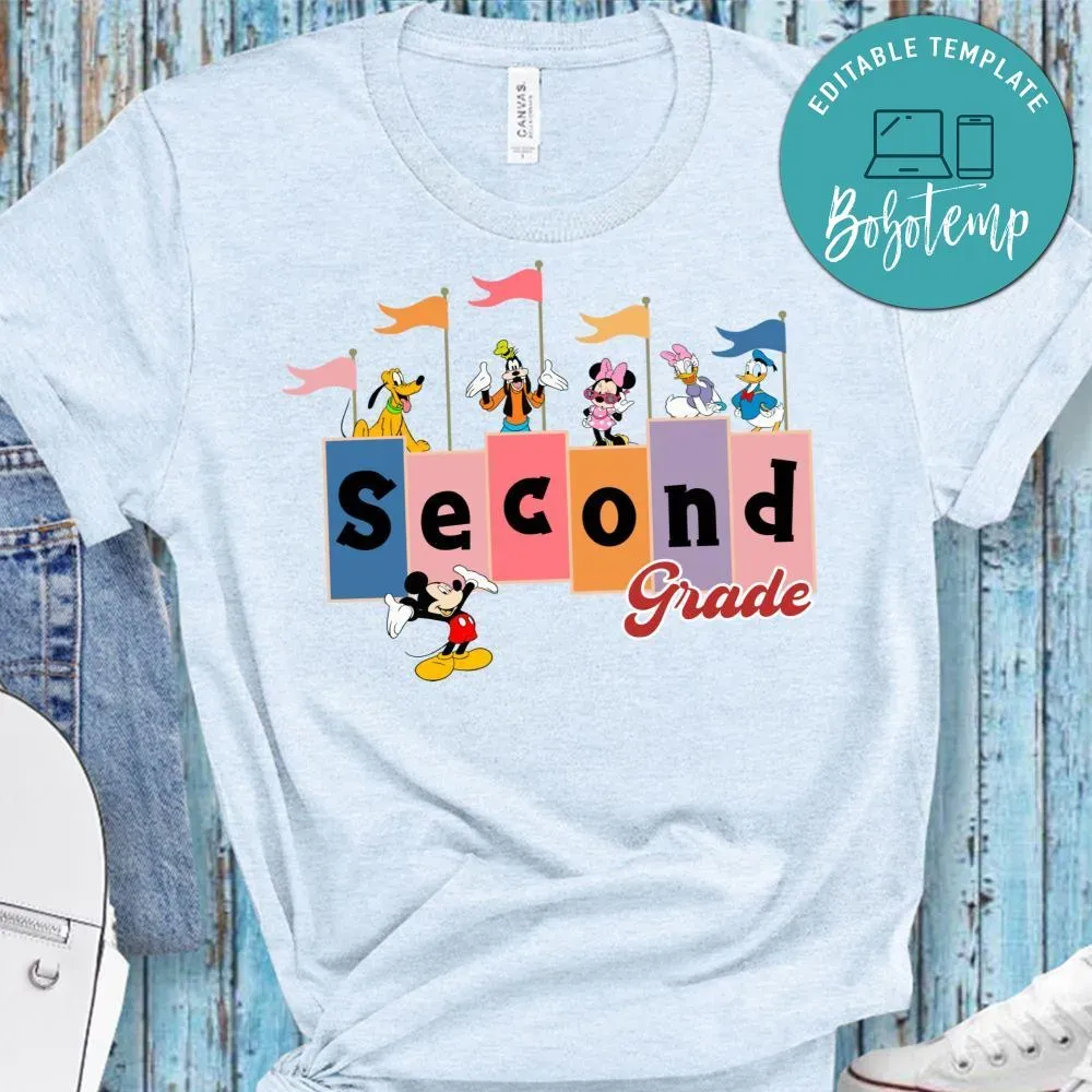 Second Grade Disney School PNG file template | Bobotemp