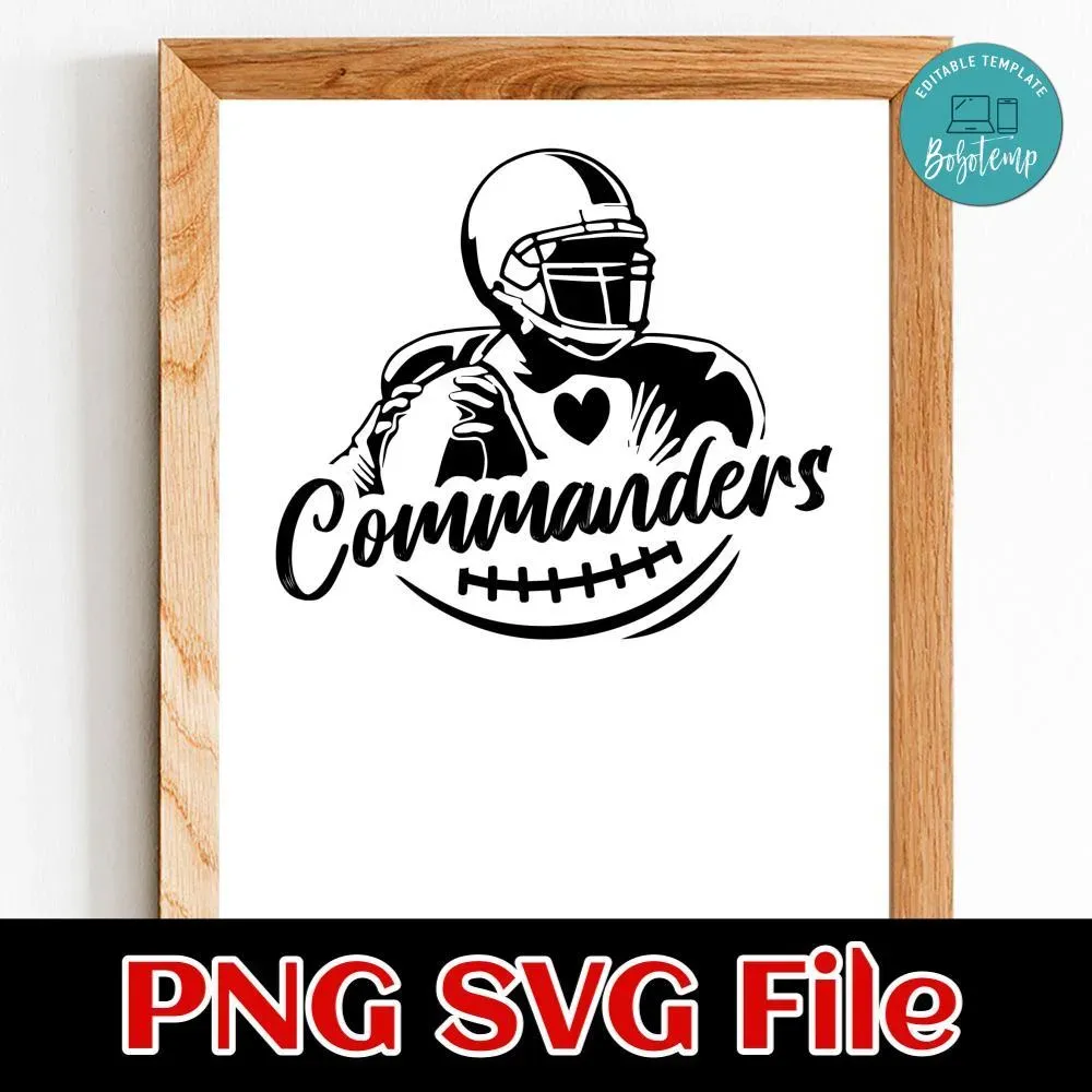 Commanders Football SVG PNG file template | Bobotemp