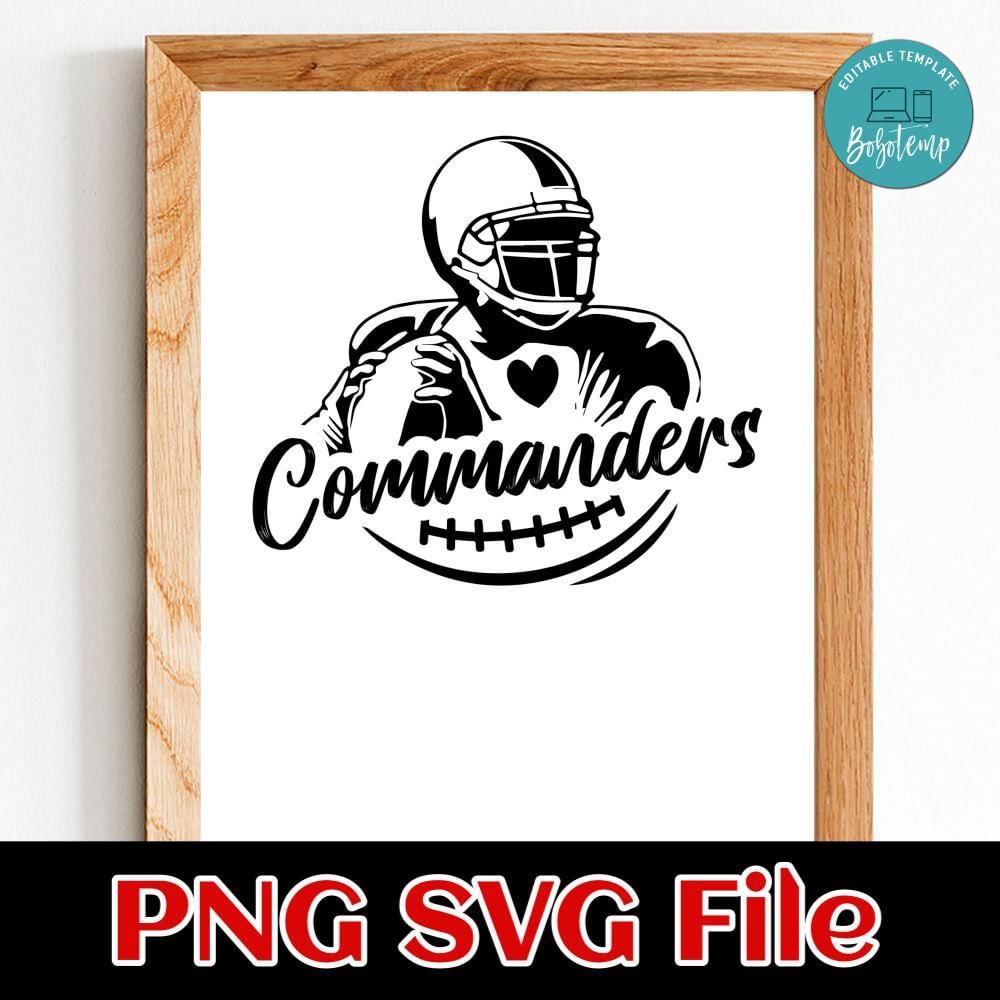 Commanders Football SVG PNG file template | Bobotemp