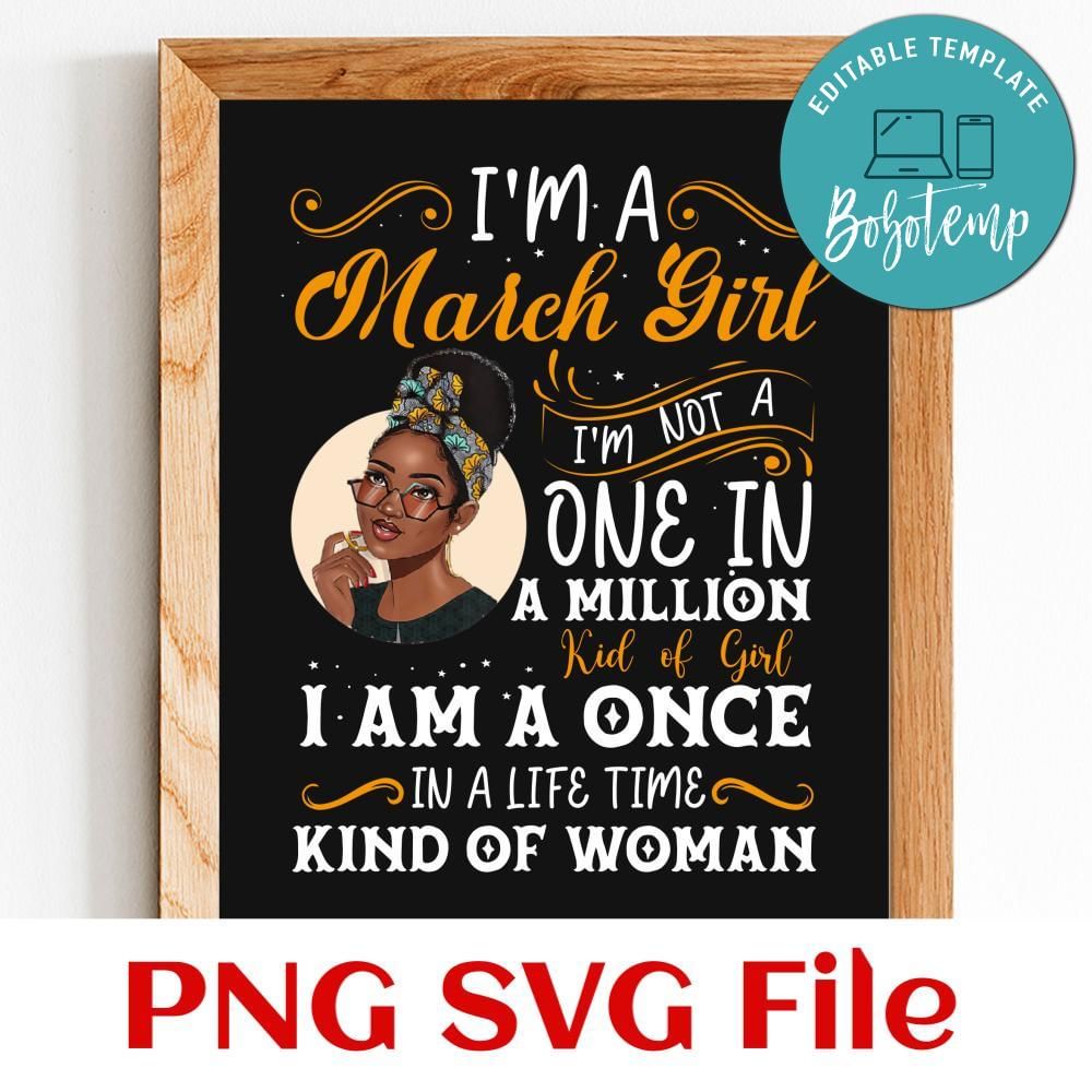 I'm a march girl PNG file template | Bobotemp