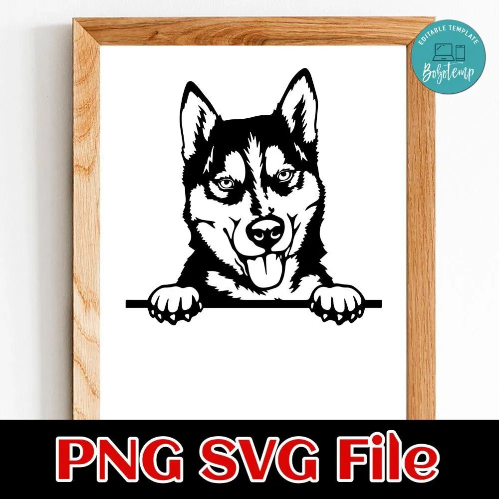 Siberian Husky PNG SVG file template | Bobotemp